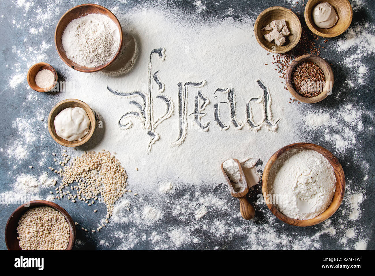 Variety of flour and grains Stock Photo - Alamy