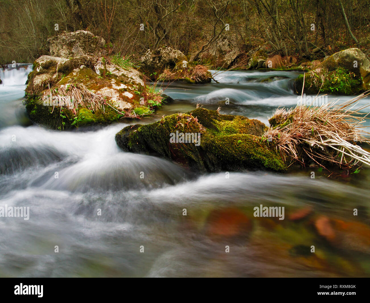Lousios river in Peloponnese, Greece. Long exposure, water effect Stock ...