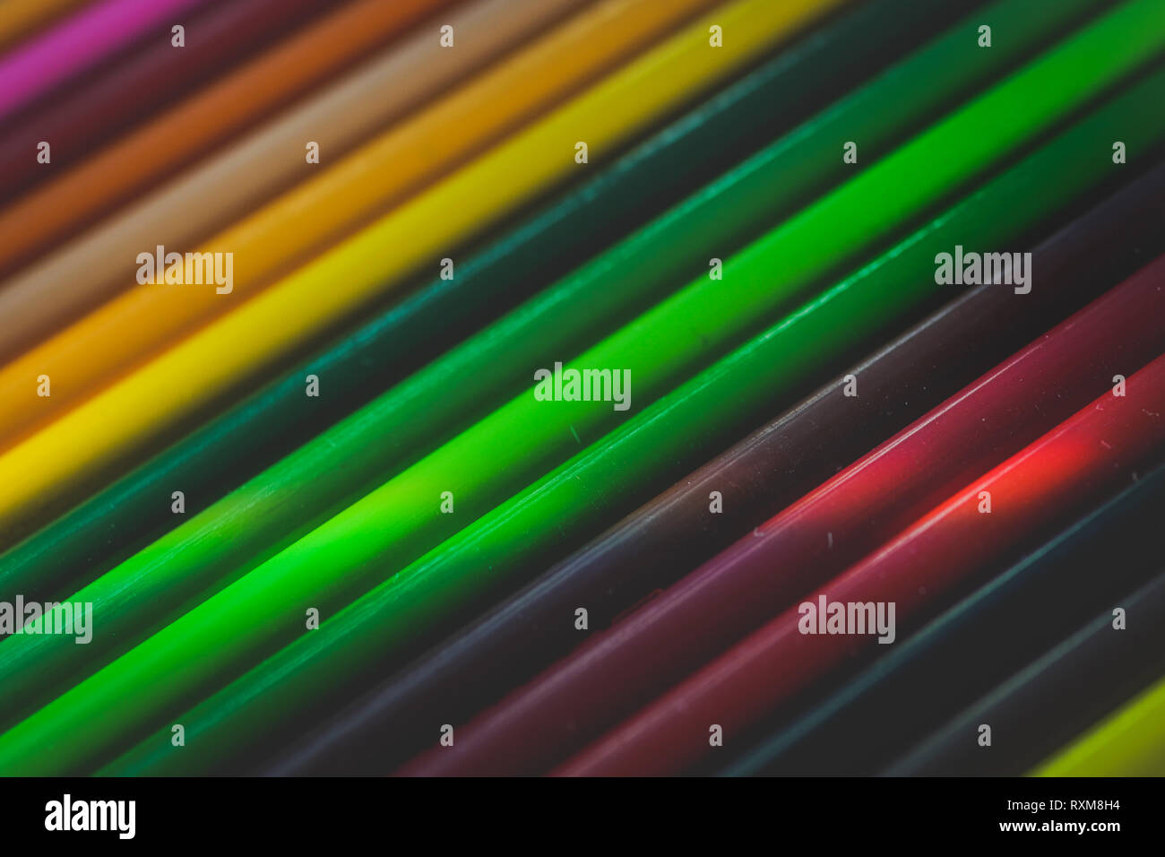 Color pencils line up beautifully Stock Photo - Alamy