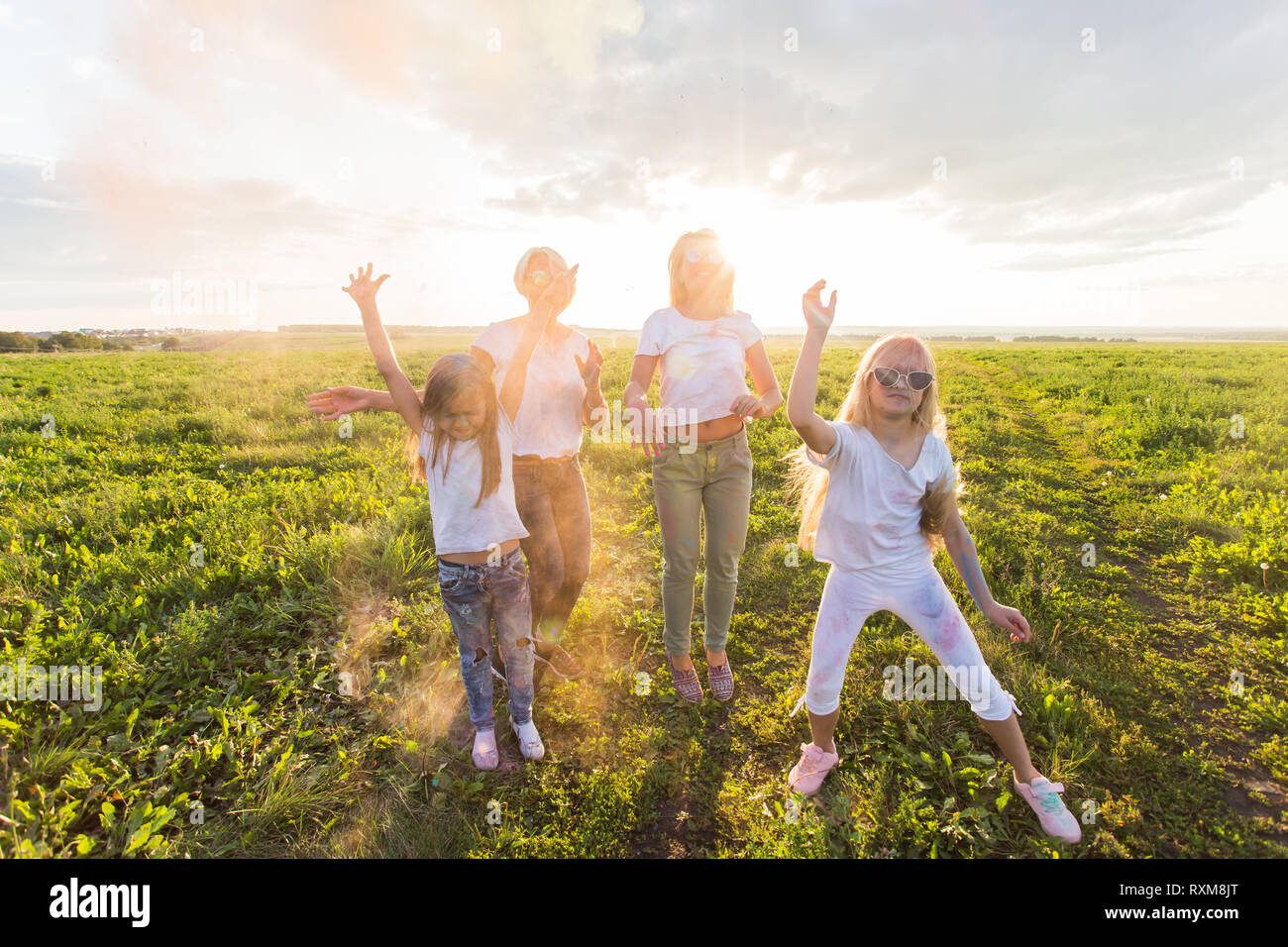 Indian kids jumping hi-res stock photography and images - Alamy
