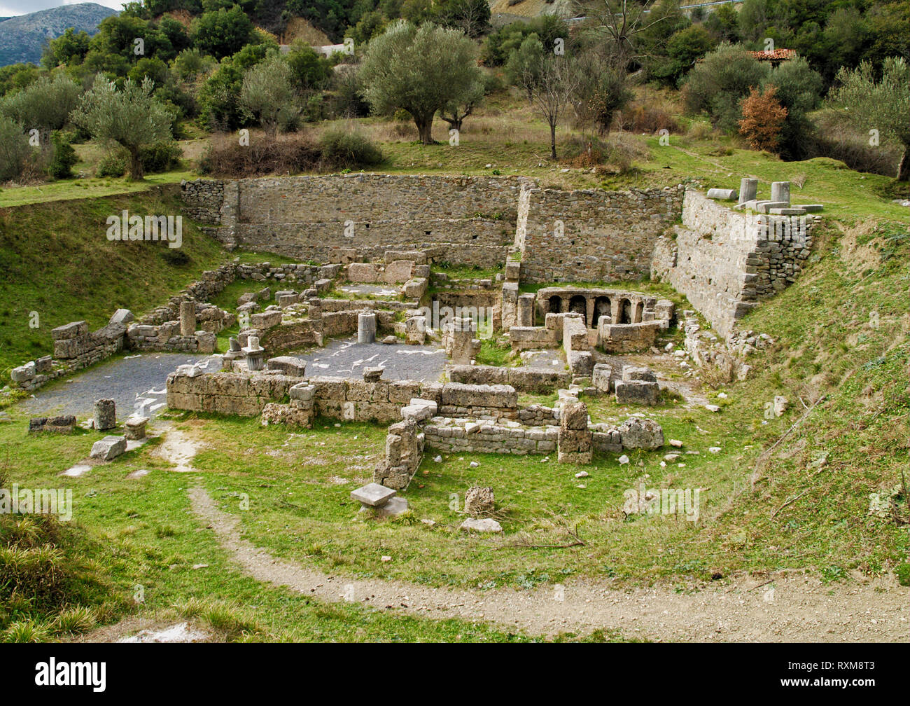 Ancient site of Gortys in Peloponnese Greece. Near Lousios river Stock ...
