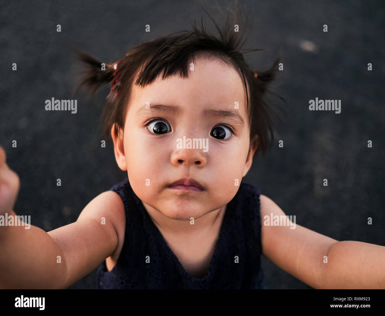 Little innocent girl kid look into the camera | Portrait of a child ...