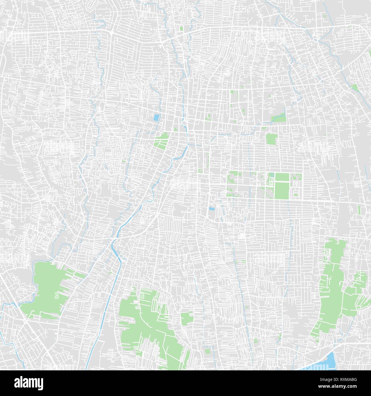 Downtown vector map of Denpasar, Indonesia. This printable map of ...