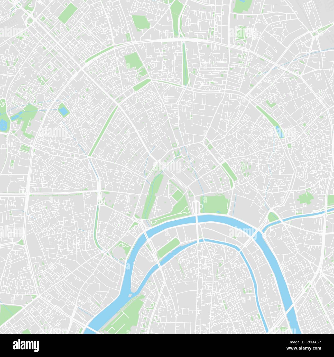 Downtown vector map of Moscow, Russia. This printable map of Moscow ...