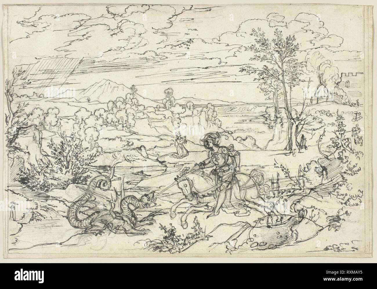 Landscape with Saint George and the Dragon and the Monte Soratte ...