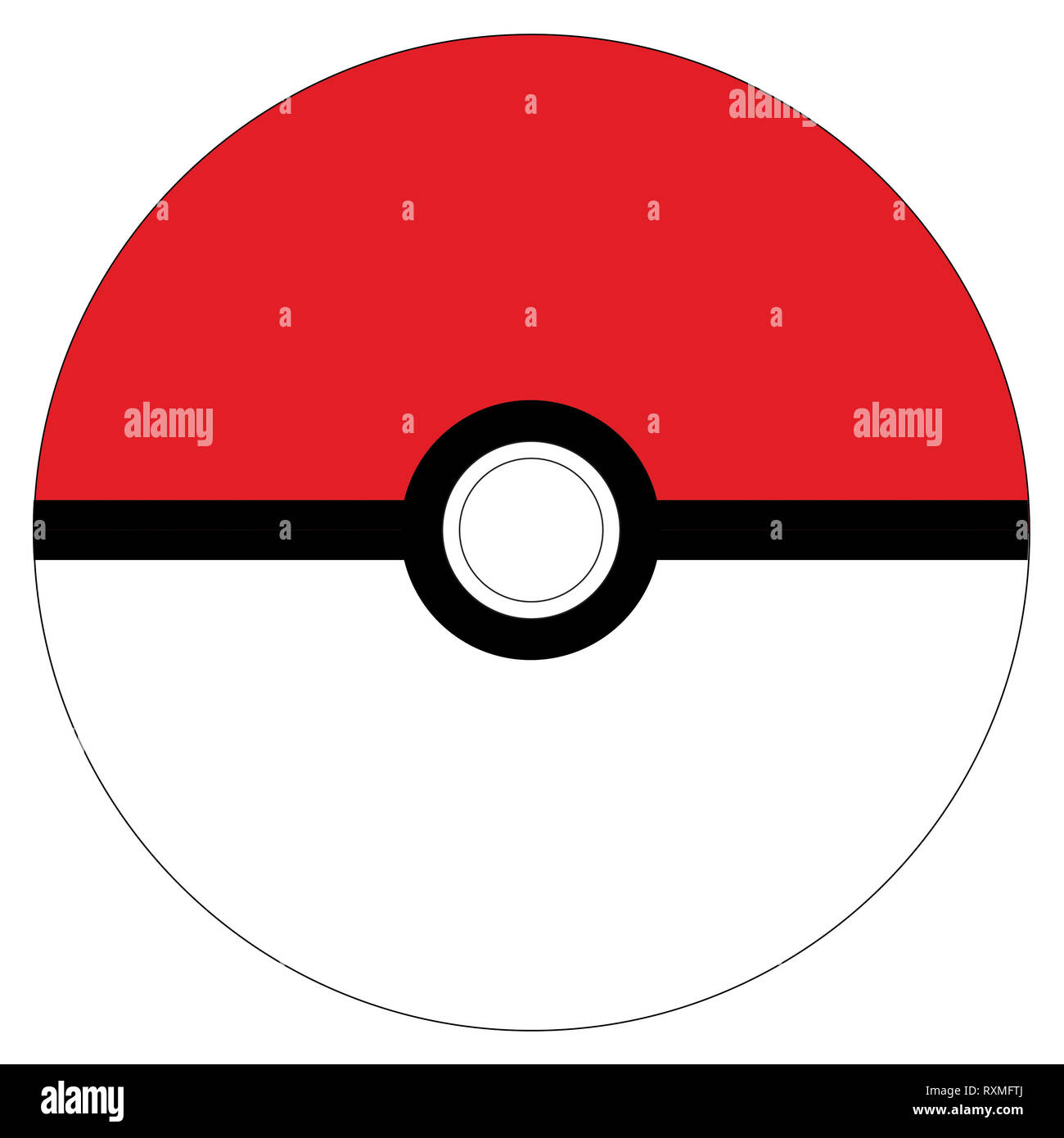 image of pokeball on white background Stock Photo - Alamy
