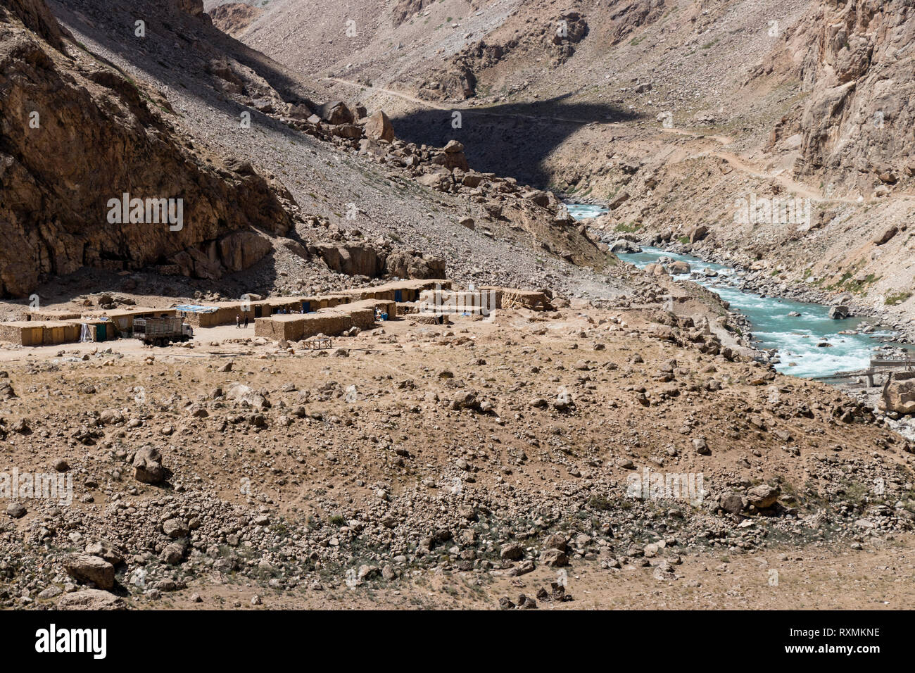 Pamir, Afghanistan August 25 2018: Houses in Afghanistan in the Pamir ...