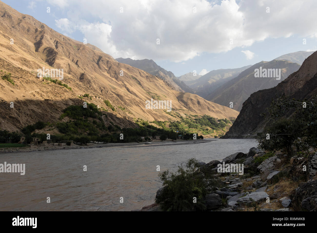 Houses in Afghanistan in the Pamir Mountains in the border area to ...