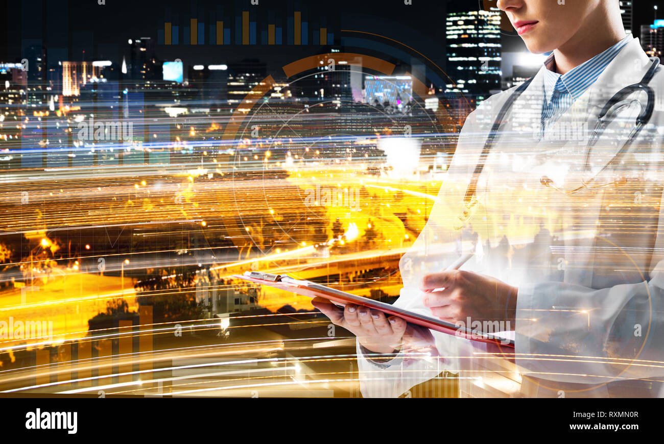 Concept of hard-working doctor Stock Photo - Alamy