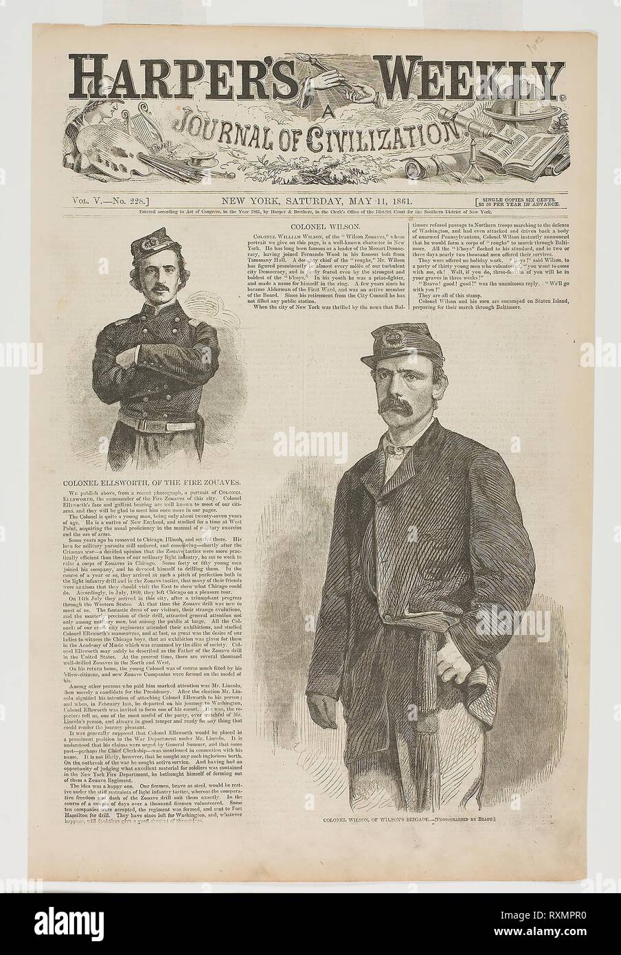 Colonel Wilson, of Wilson's Brigade, and Colonel Ellsworth, of the Fire ...