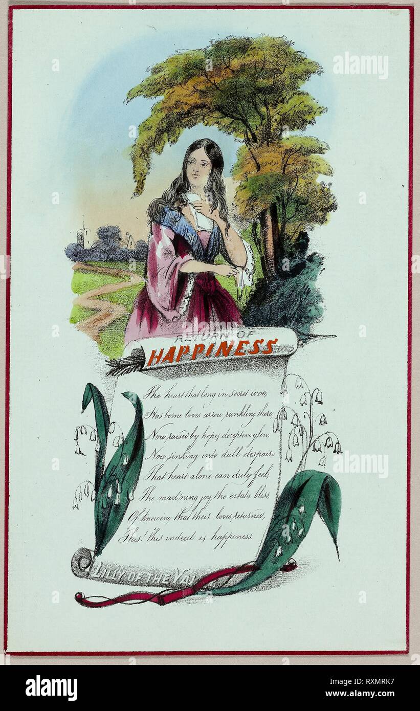 Return of Happiness (valentine). Unknown Artist; English, 19th century ...