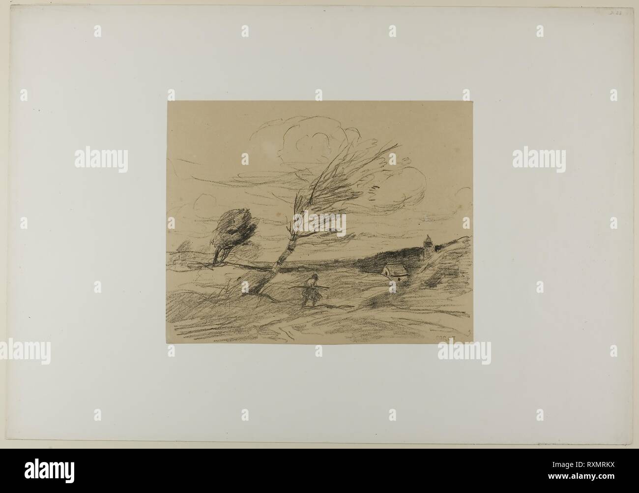 Gust of Wind. Jean-Baptiste-Camille Corot; French, 1796-1875. Date ...