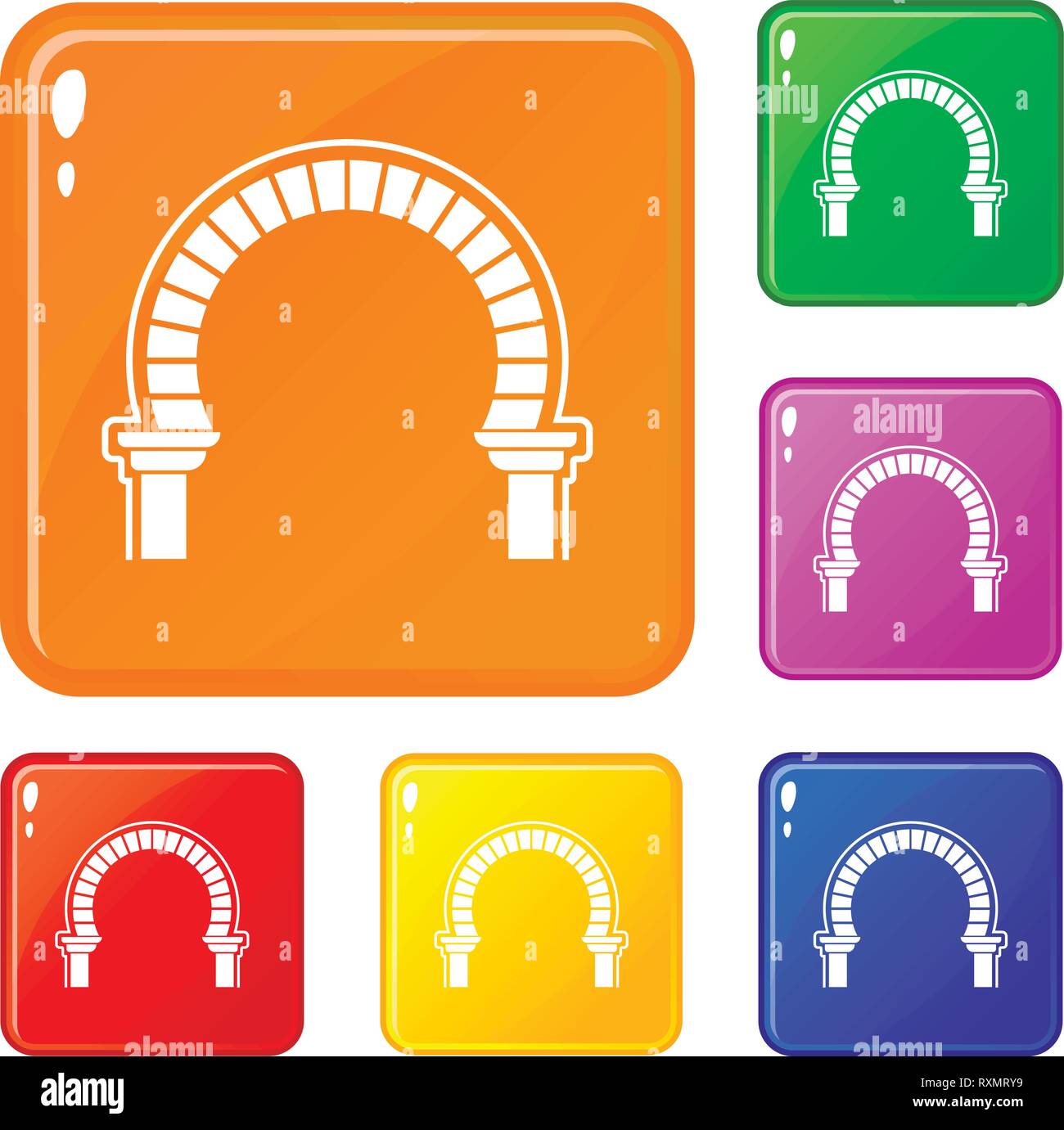 Curve arch icons set vector color Stock Vector Image & Art - Alamy