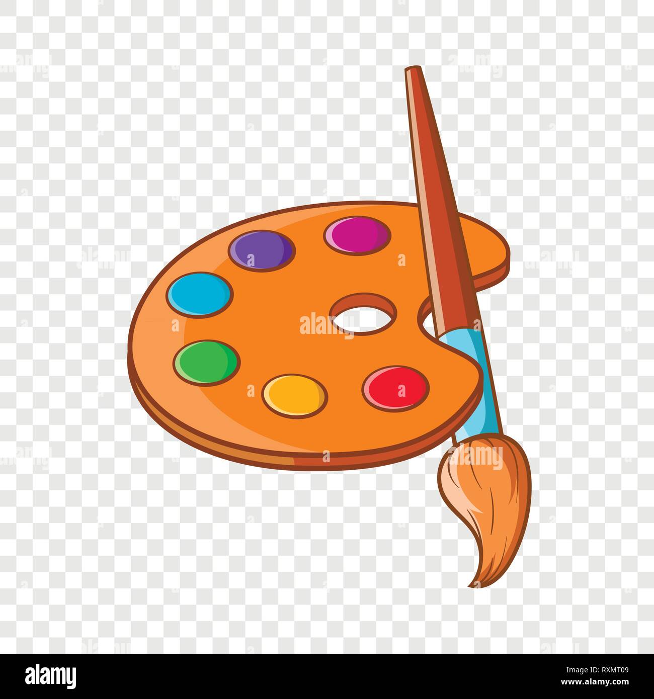 Art palette with paint brush icon, cartoon style Stock Vector Image ...