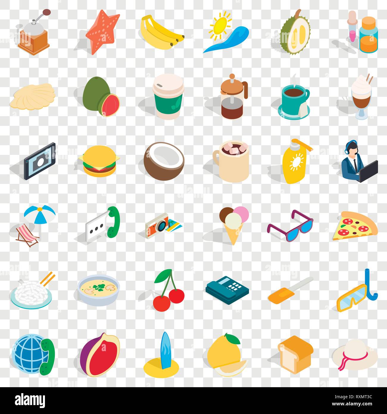 Breakfast food icons set, isometric style Stock Vector Image & Art - Alamy