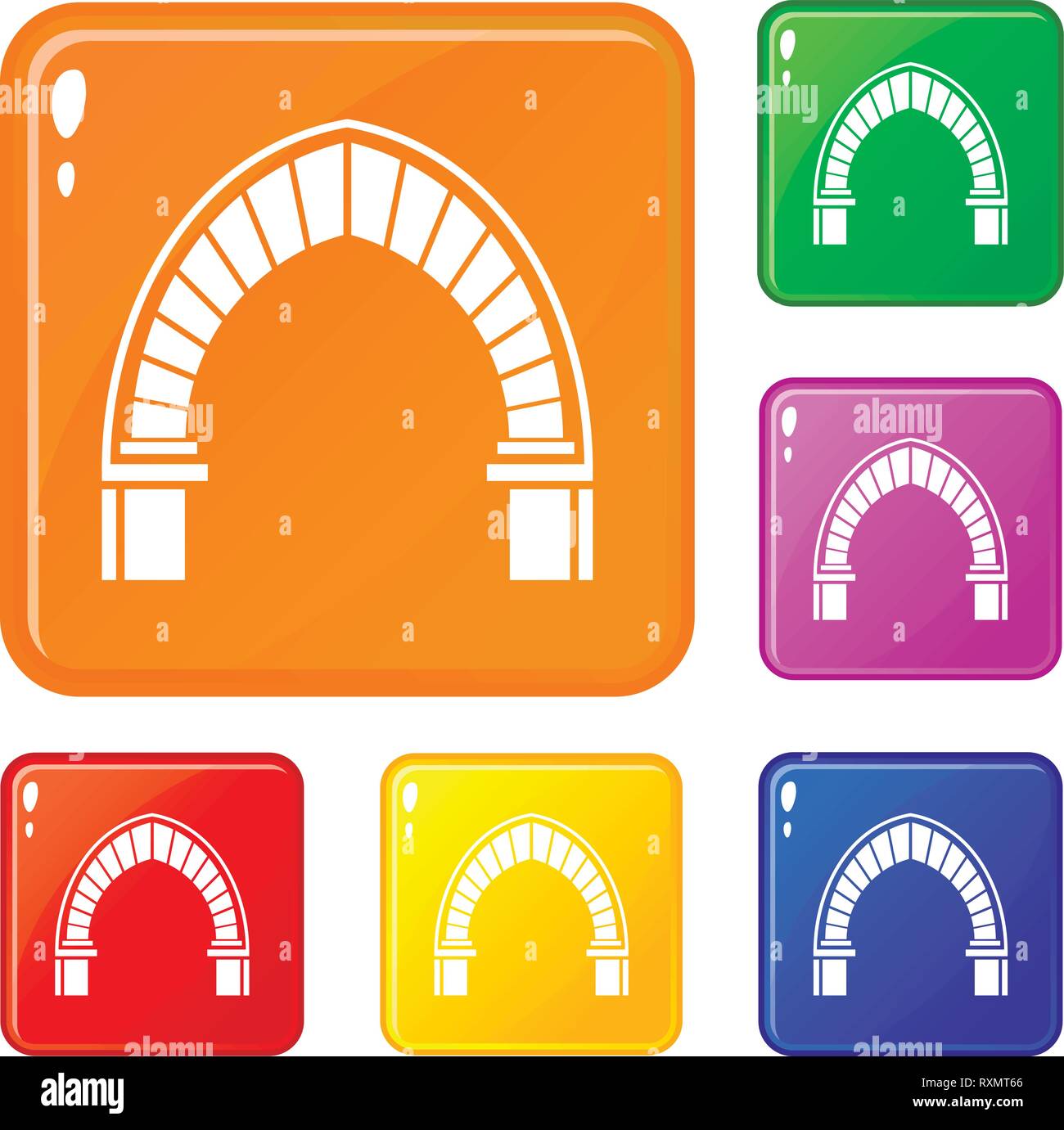 Stone arch icons set vector color Stock Vector Image & Art - Alamy