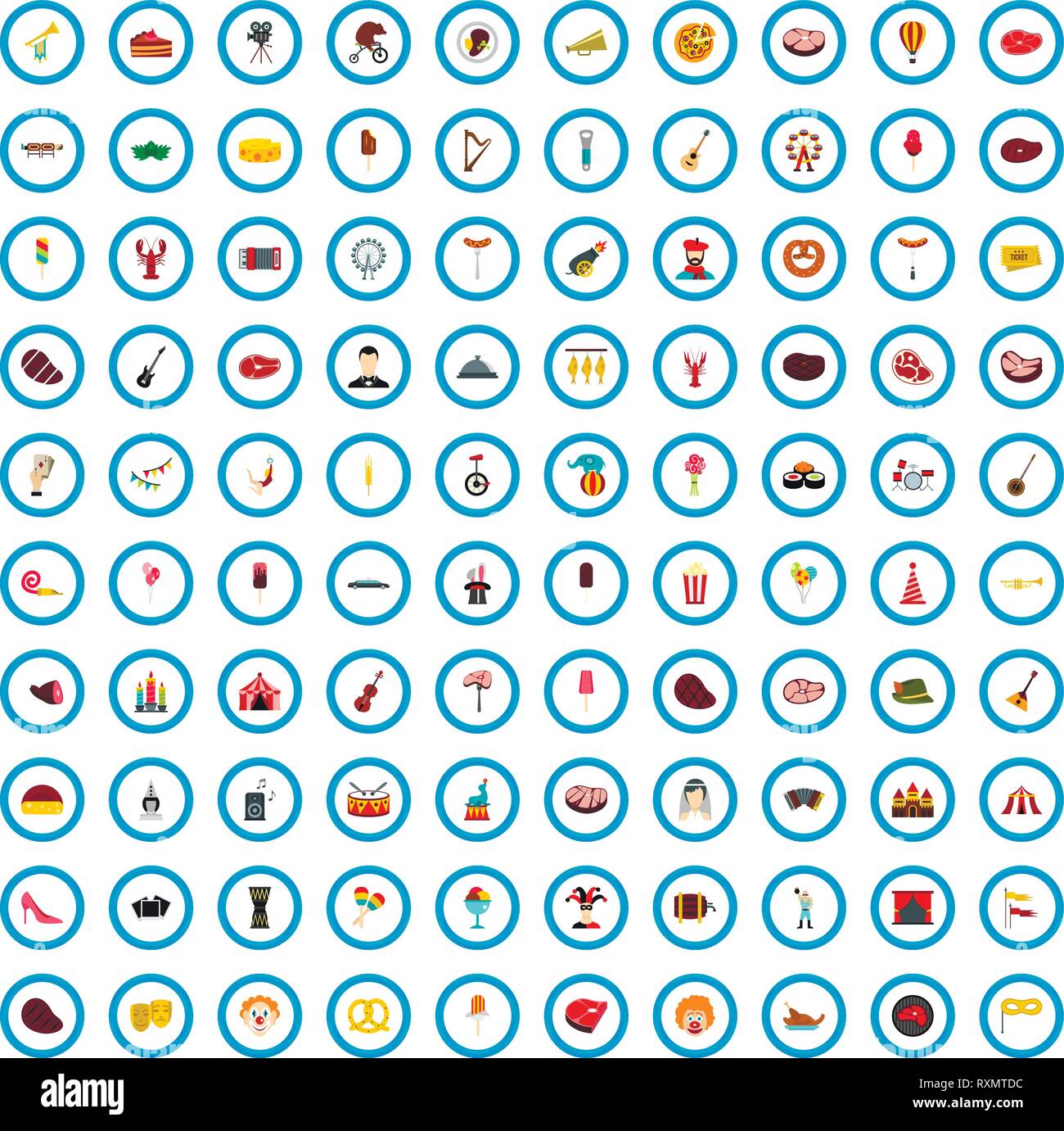 100 event agency icons set, flat style Stock Vector Image & Art - Alamy