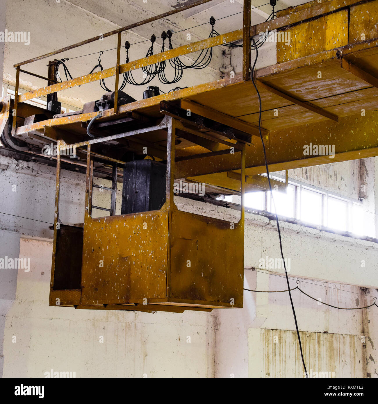 Control cabin of the lift. Place for the lift operator Stock Photo - Alamy
