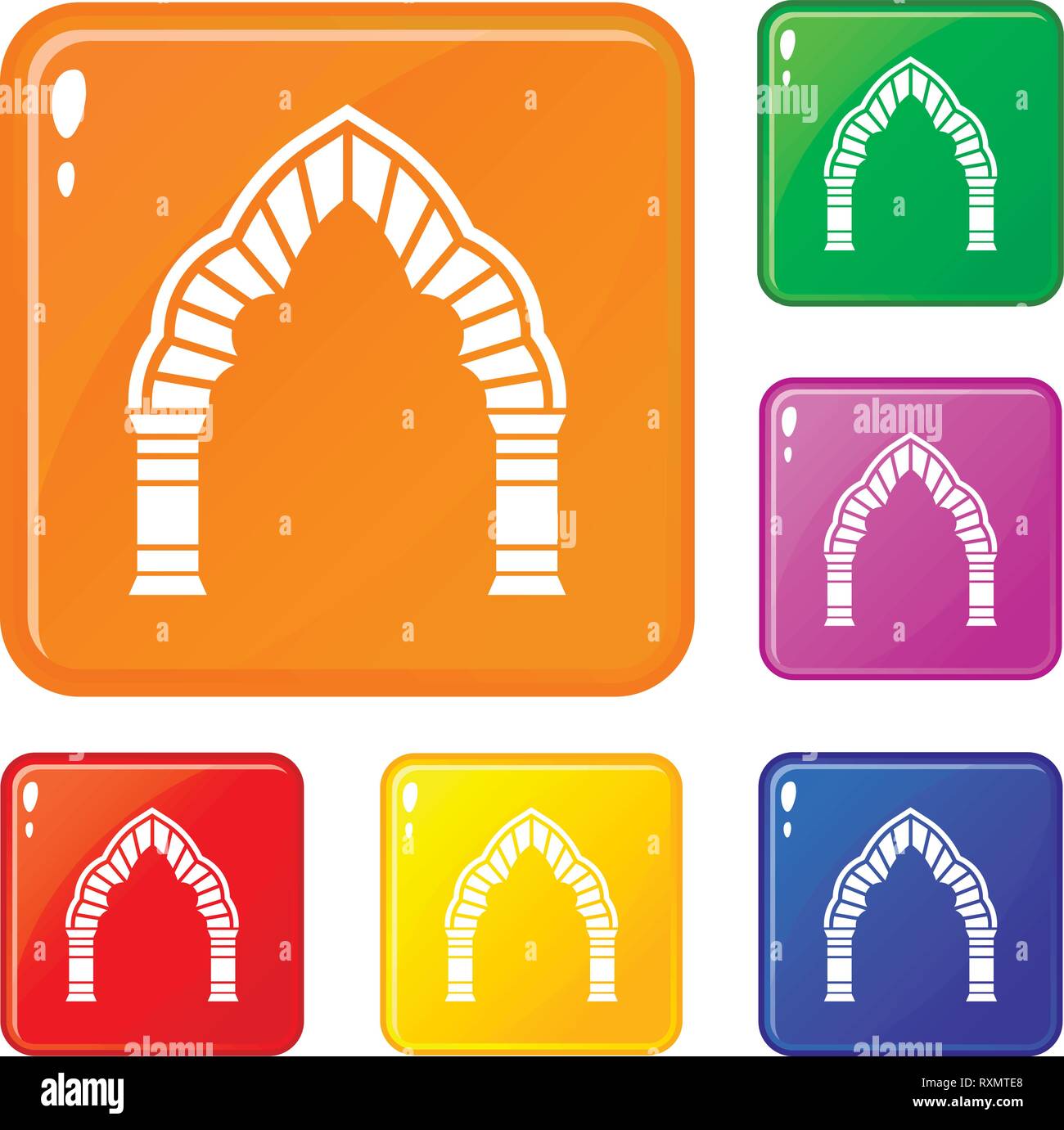 Round arch icons set vector color Stock Vector Image & Art - Alamy
