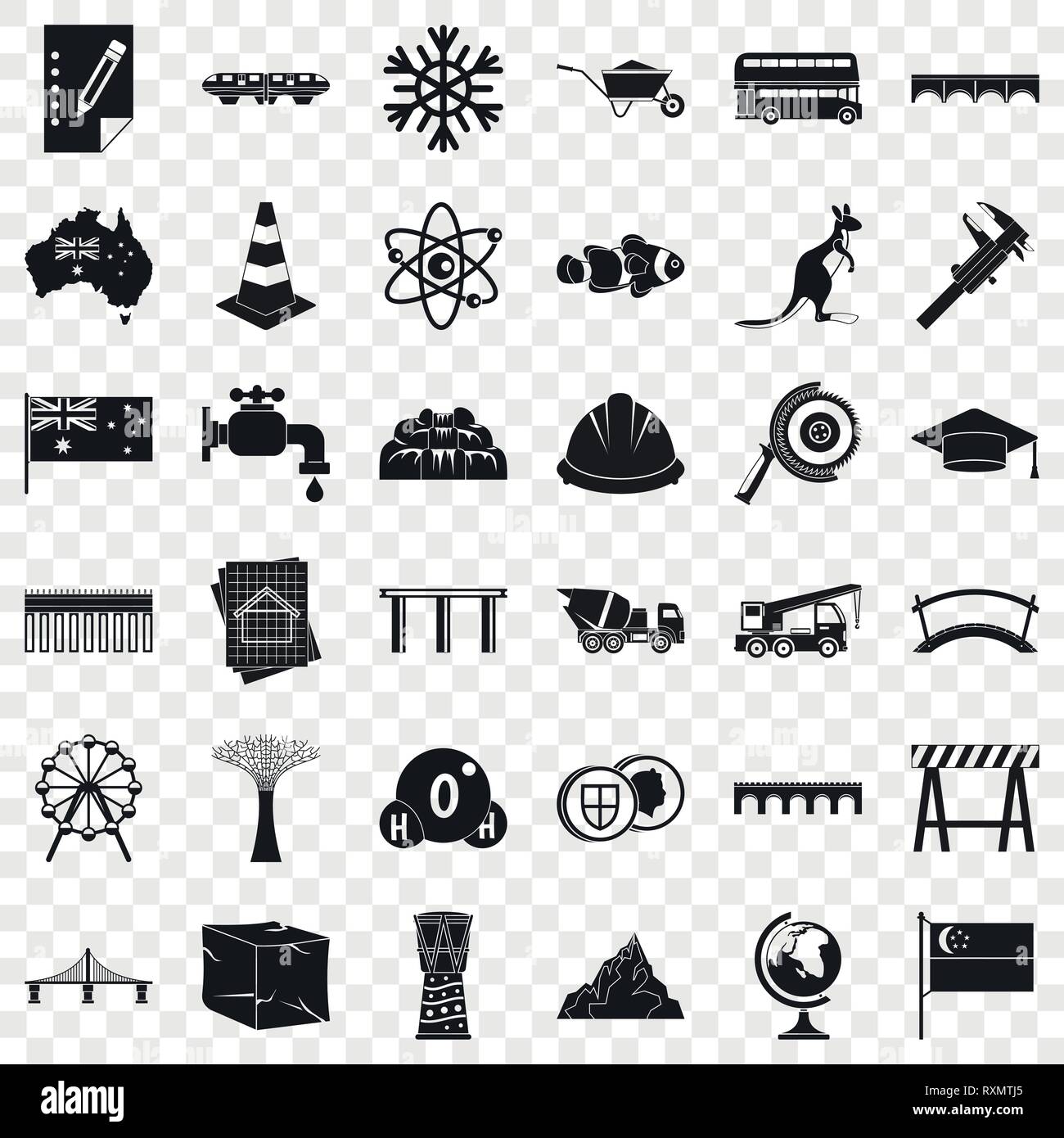 Bridge icons set, simple style Stock Vector Image & Art - Alamy