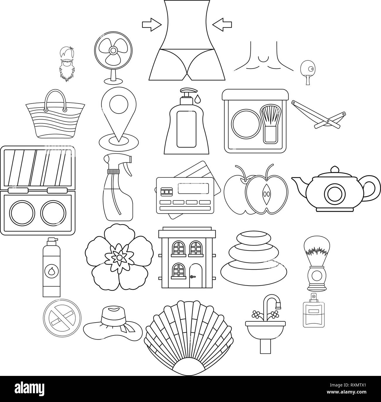 Makeup icons set, outline style Stock Vector Image & Art - Alamy