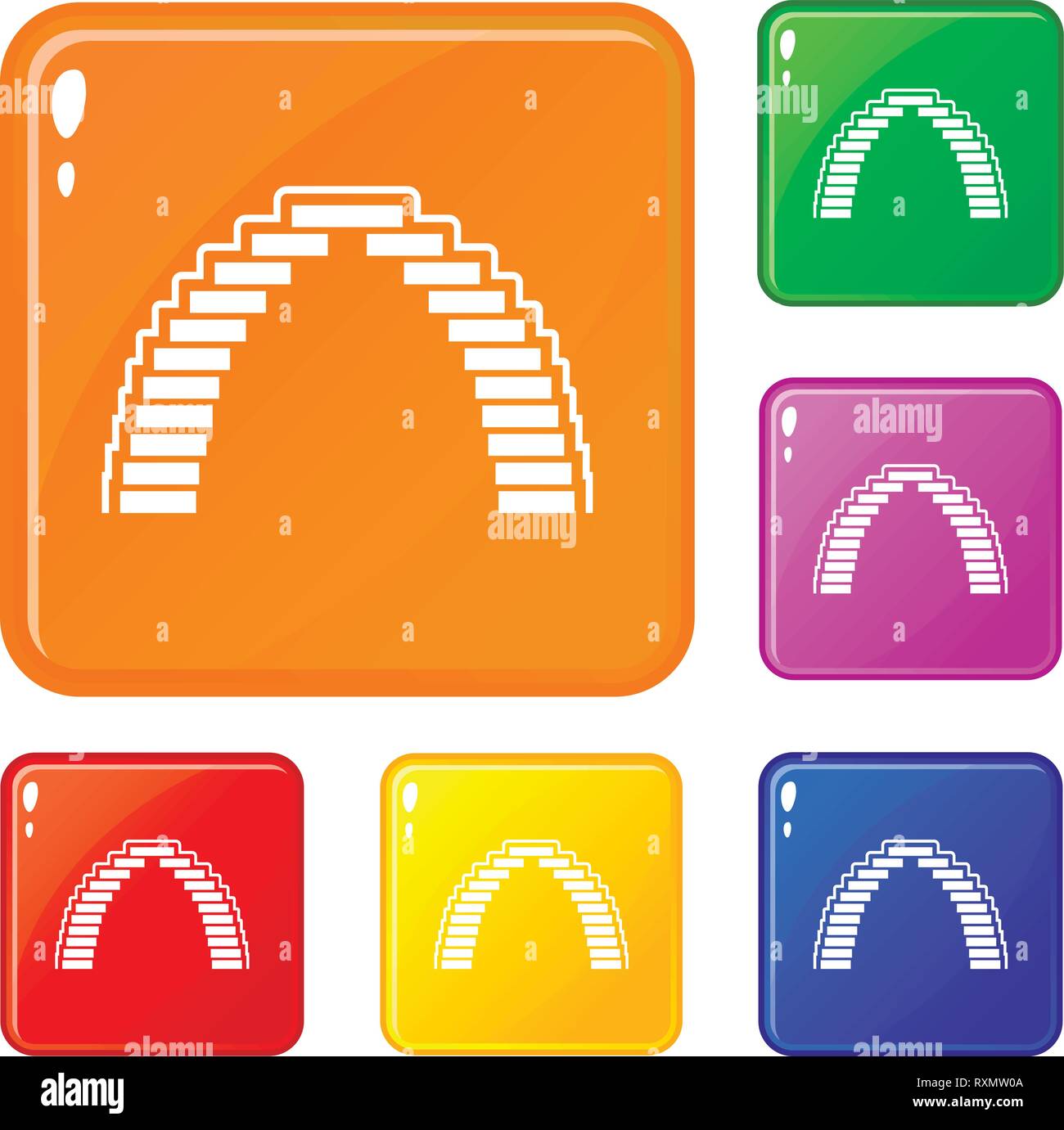 Pyramid arch icons set vector color Stock Vector Image & Art - Alamy