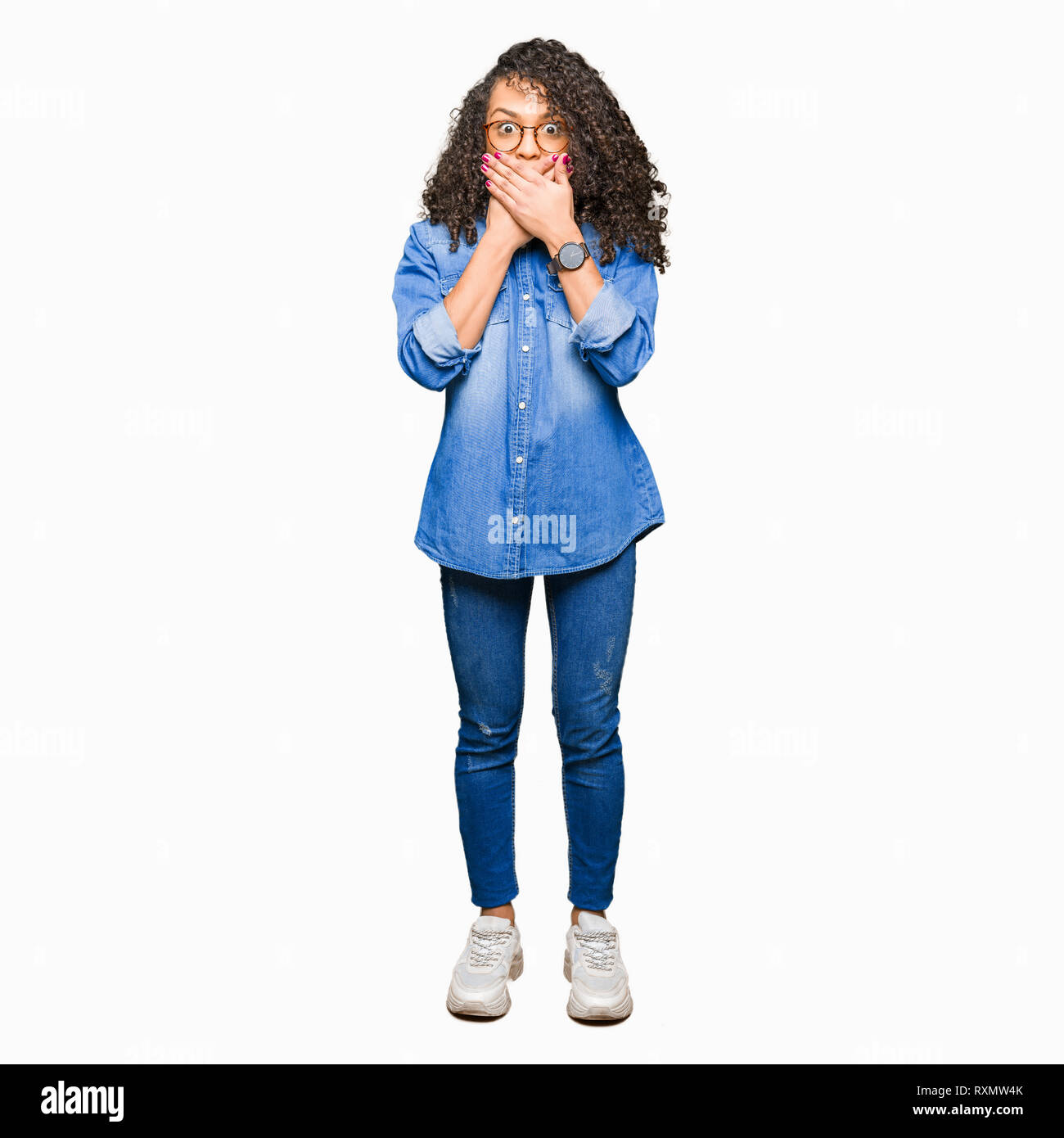 Shocked surprise embarrassed woman full hi-res stock photography and ...