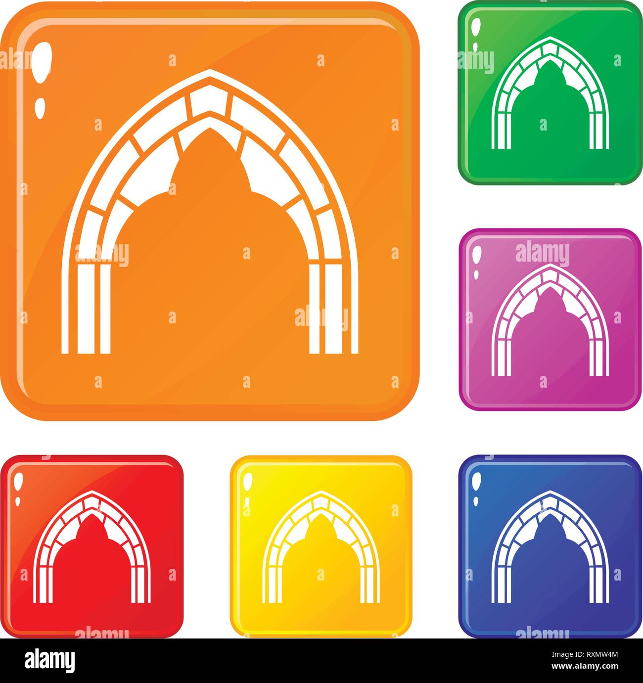 Construction arch icons set vector color Stock Vector Image & Art - Alamy