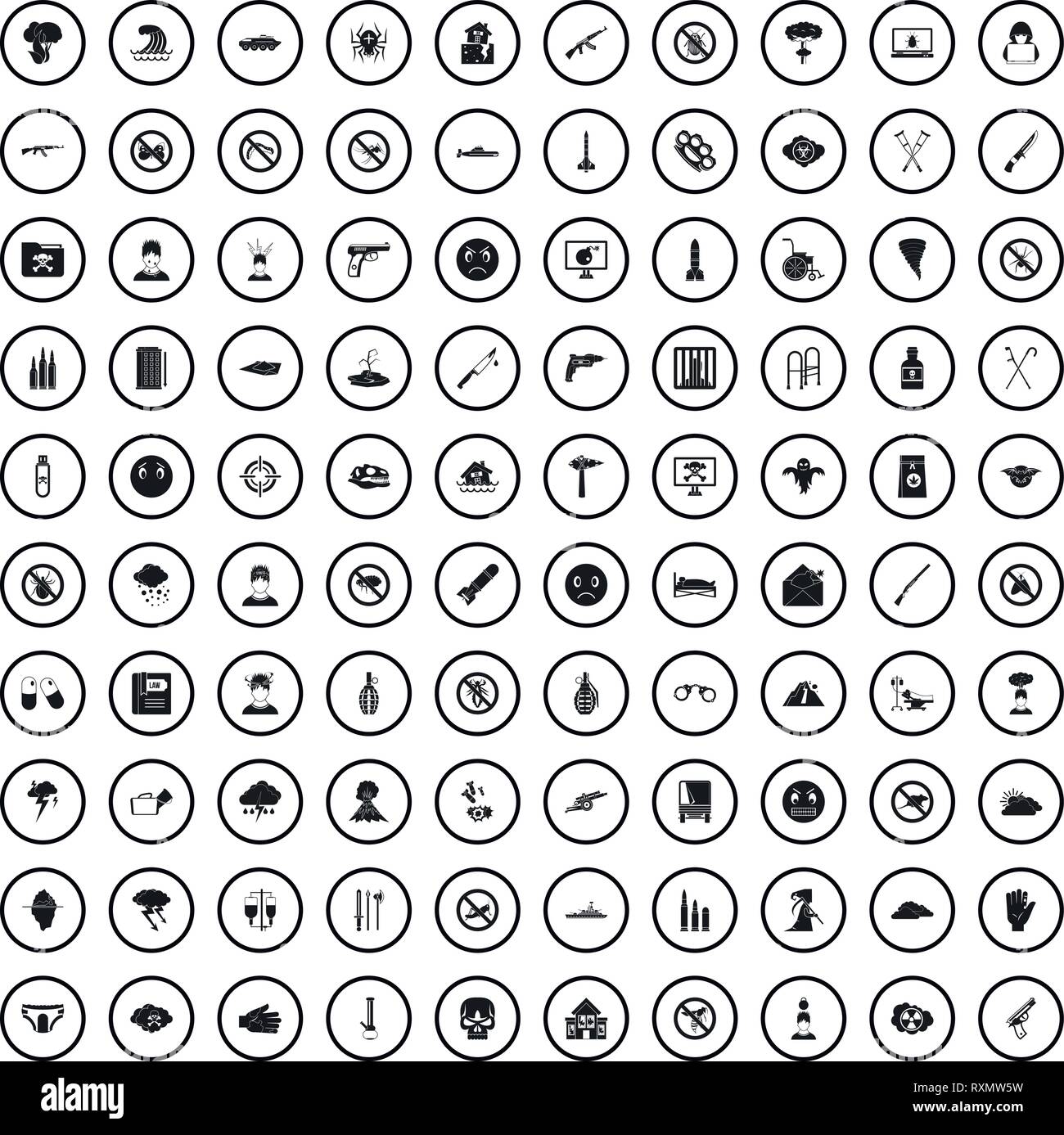 100 tension icons set, simple style Stock Vector Image & Art - Alamy