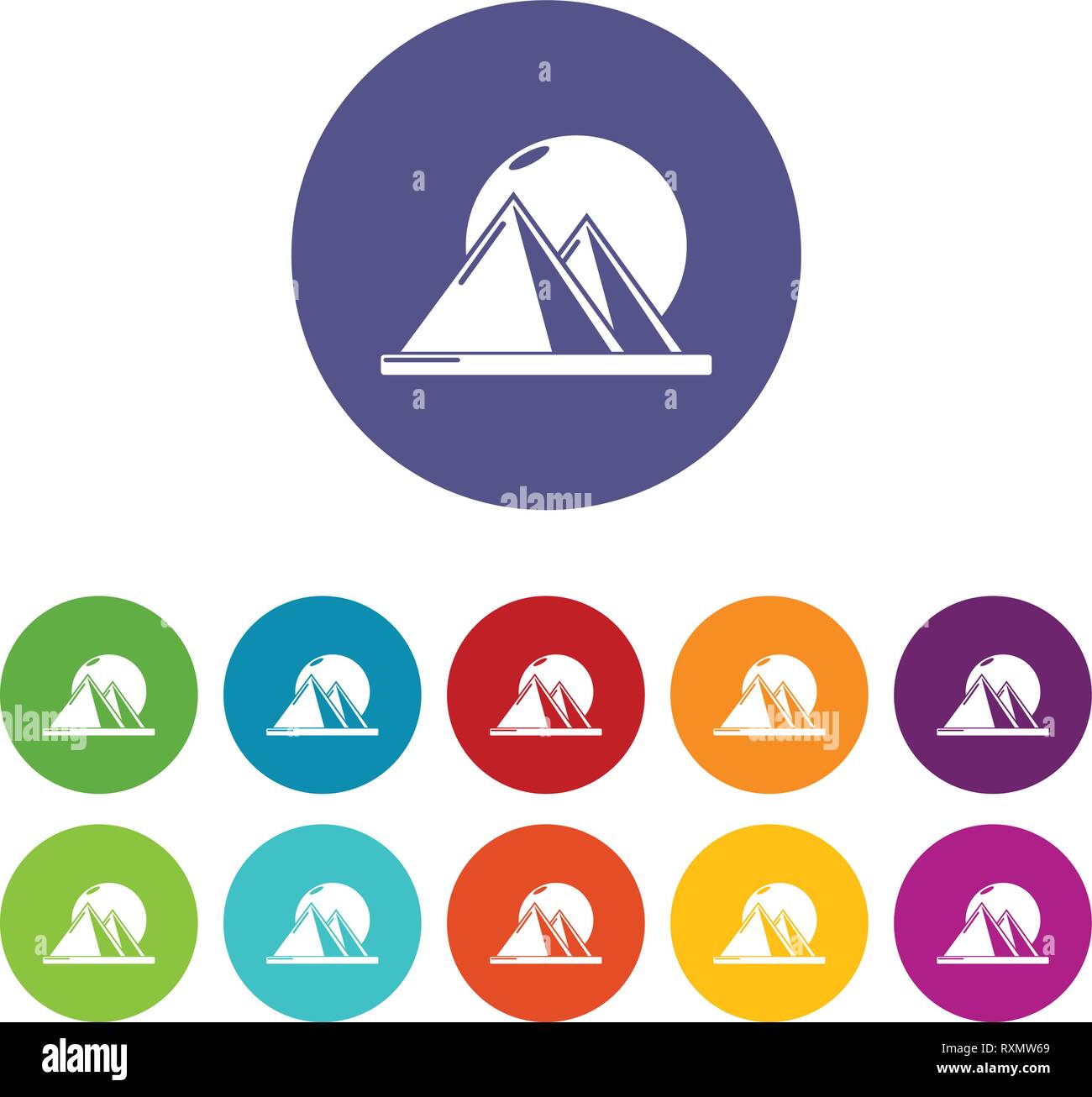 Pyramid egypt icons set vector color Stock Vector Image & Art - Alamy