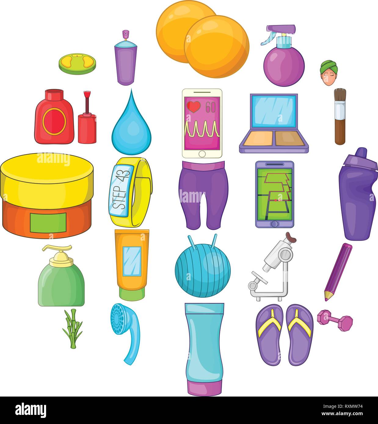 Cosmetics icons set, cartoon style Stock Vector Image & Art - Alamy