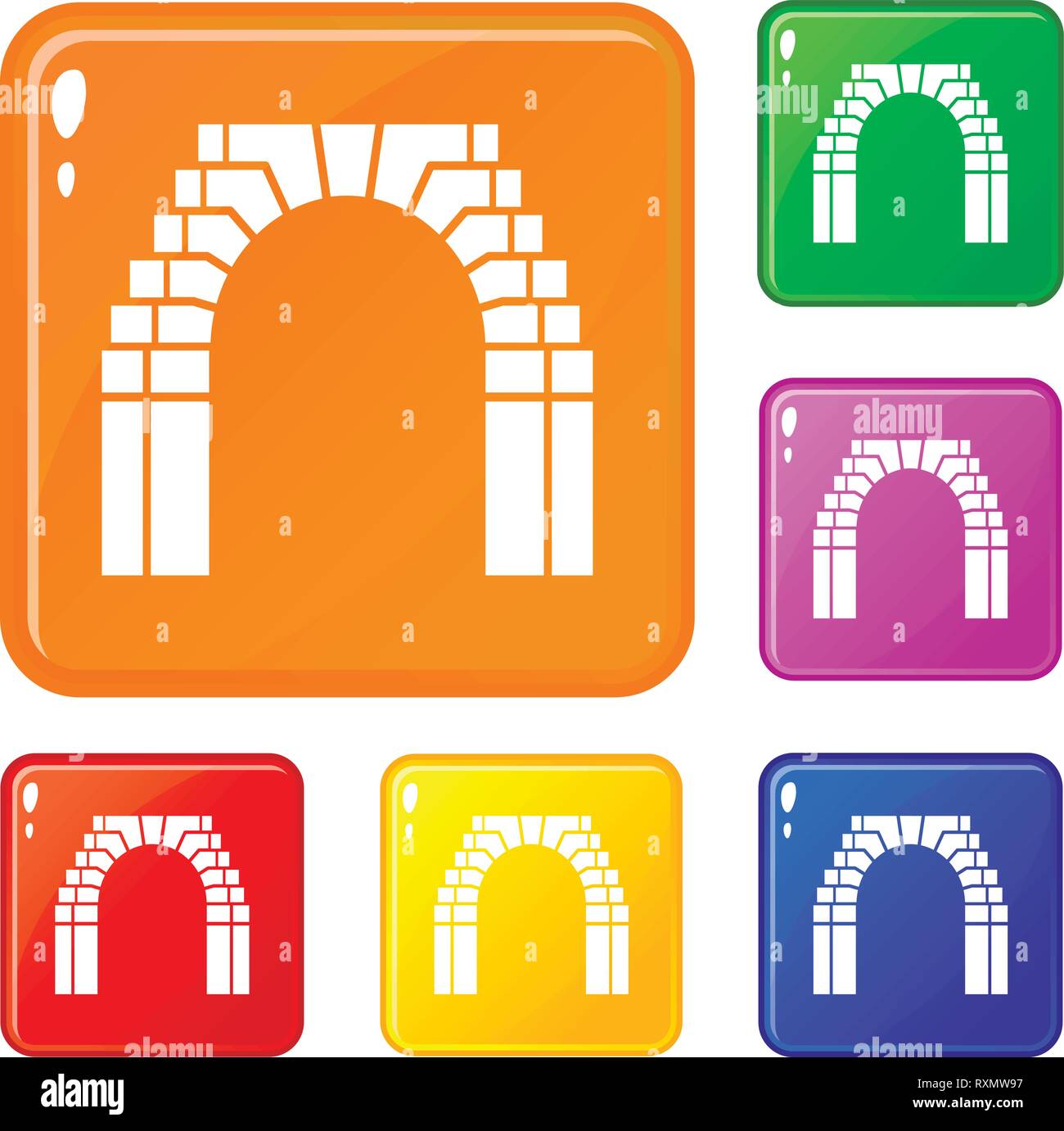 Brick arch icons set vector color Stock Vector Image & Art - Alamy