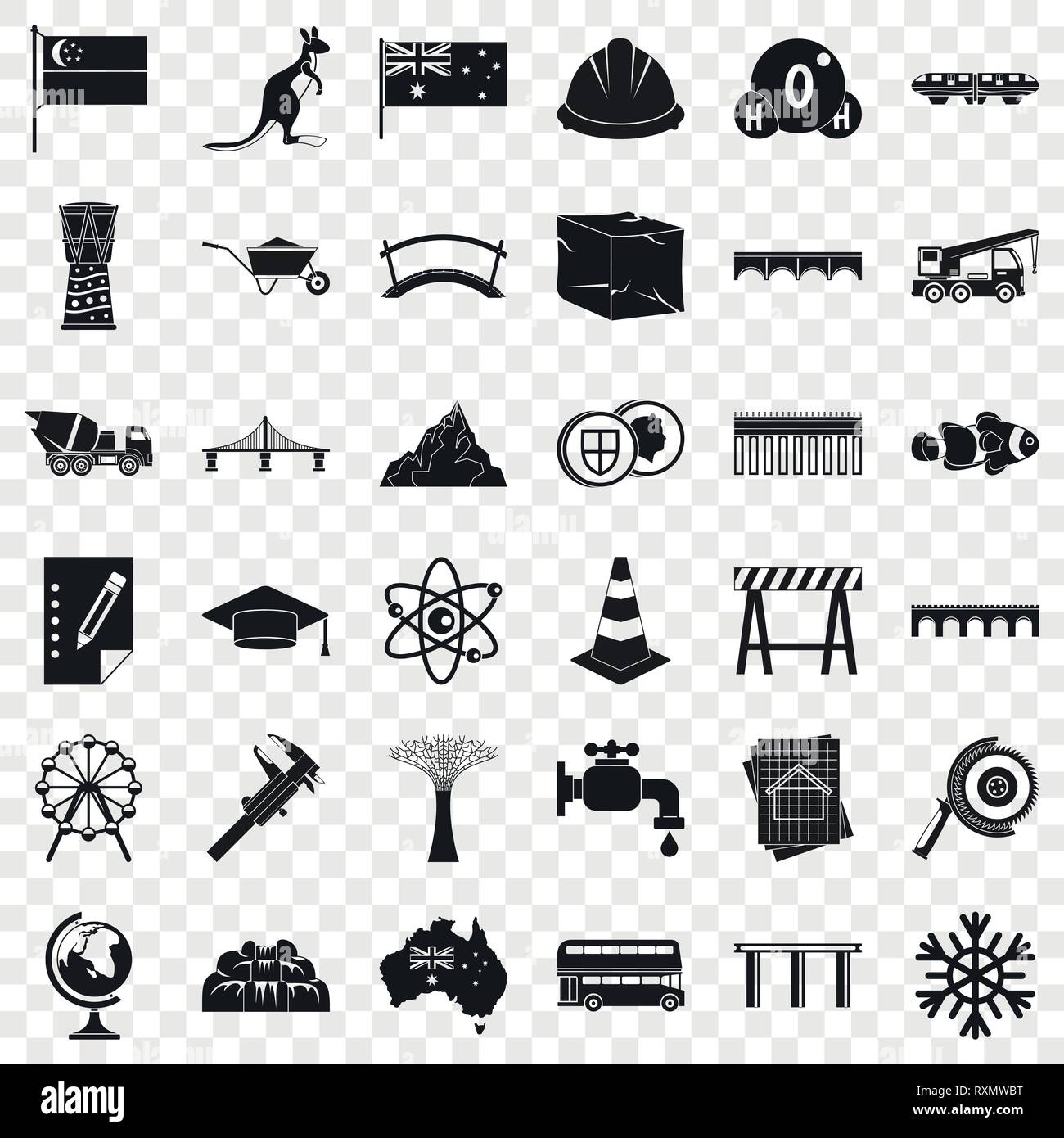 Small bridge icons set, simple style Stock Vector Image & Art - Alamy