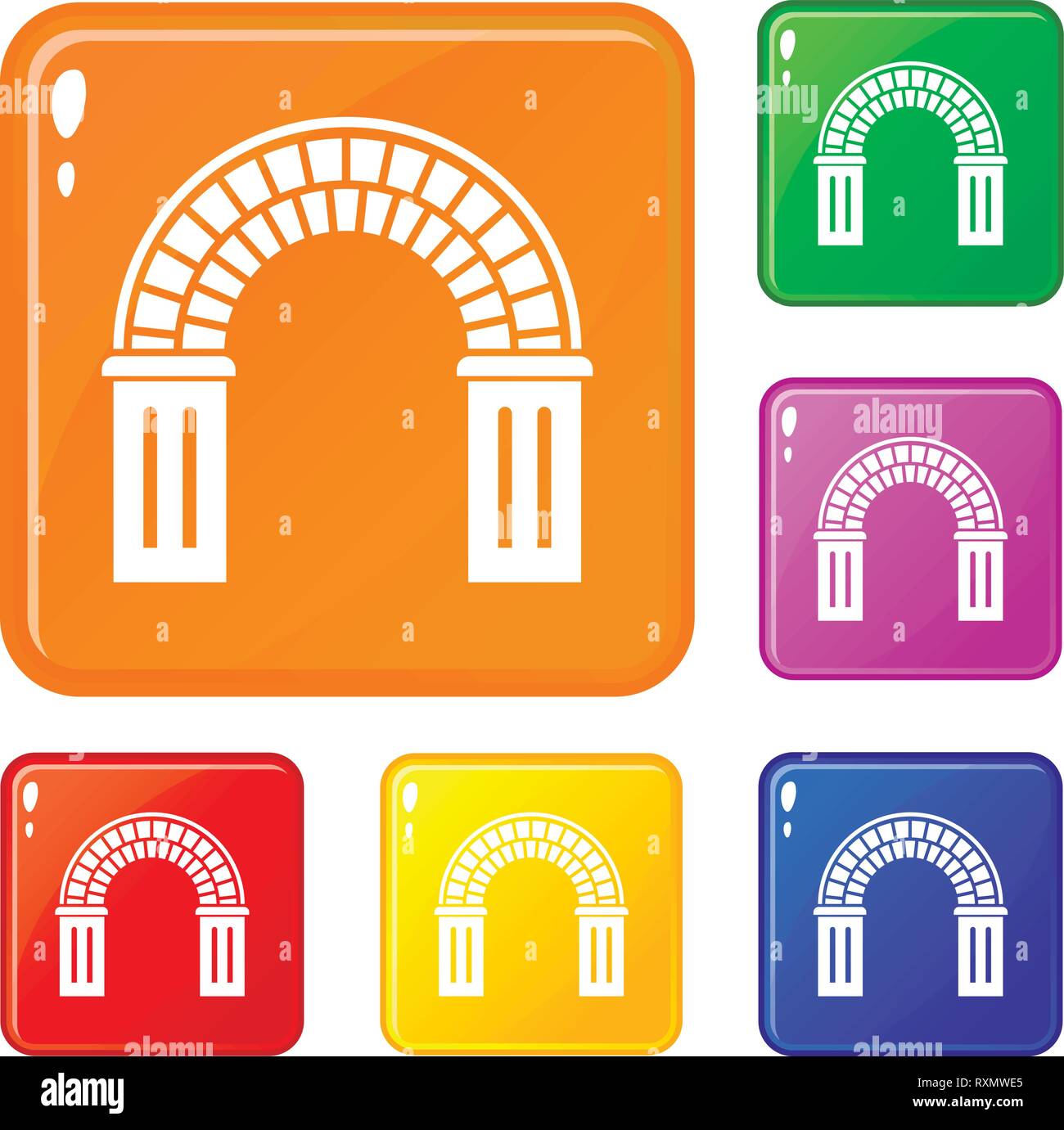 Window arch icons set vector color Stock Vector Image & Art - Alamy