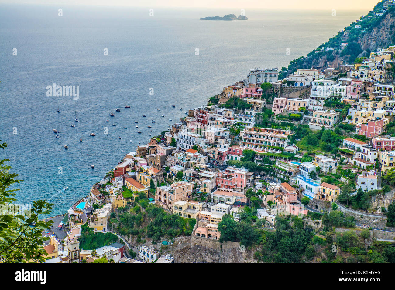 Naples, Positano Italy - August 12, 2015 : Hiking trail on the Amalfi ...