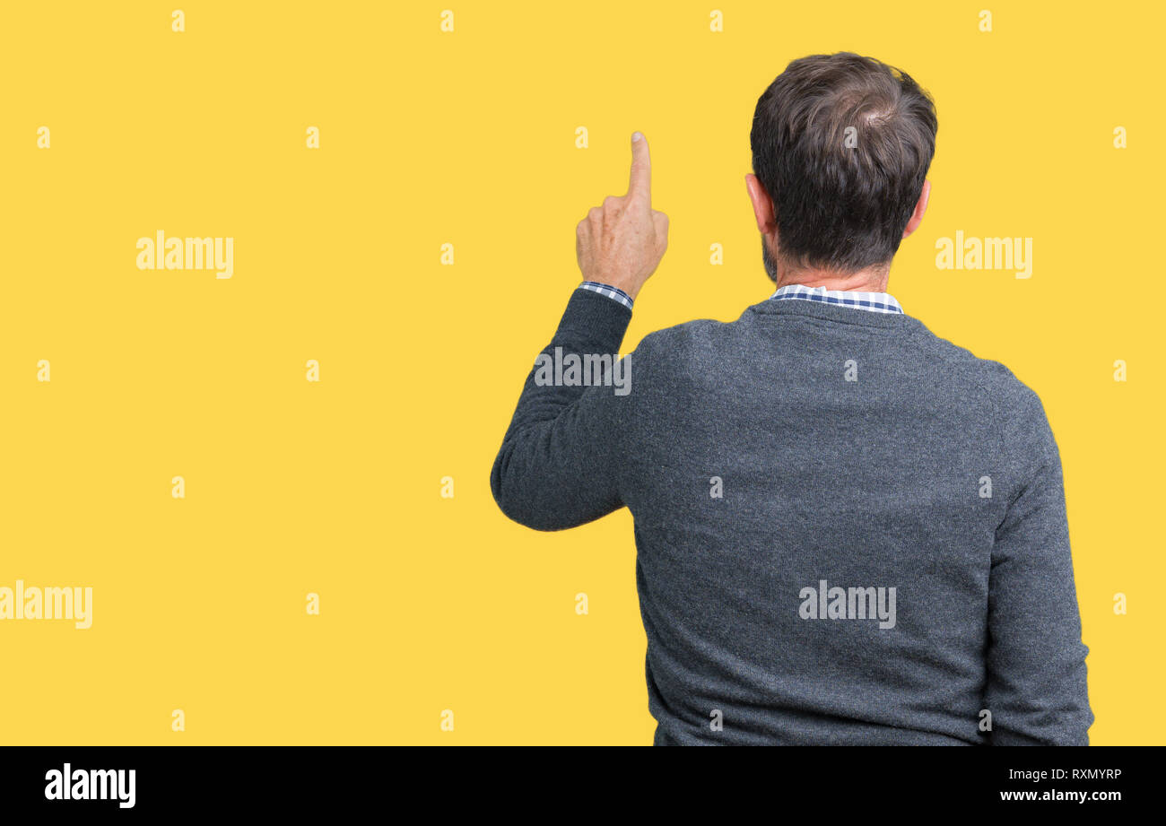 Old man sweater one person rear view hi-res stock photography and ...