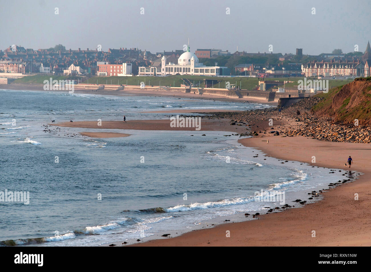 View of Spanish City and promenade at Whitley Bay from Saint Marys ...