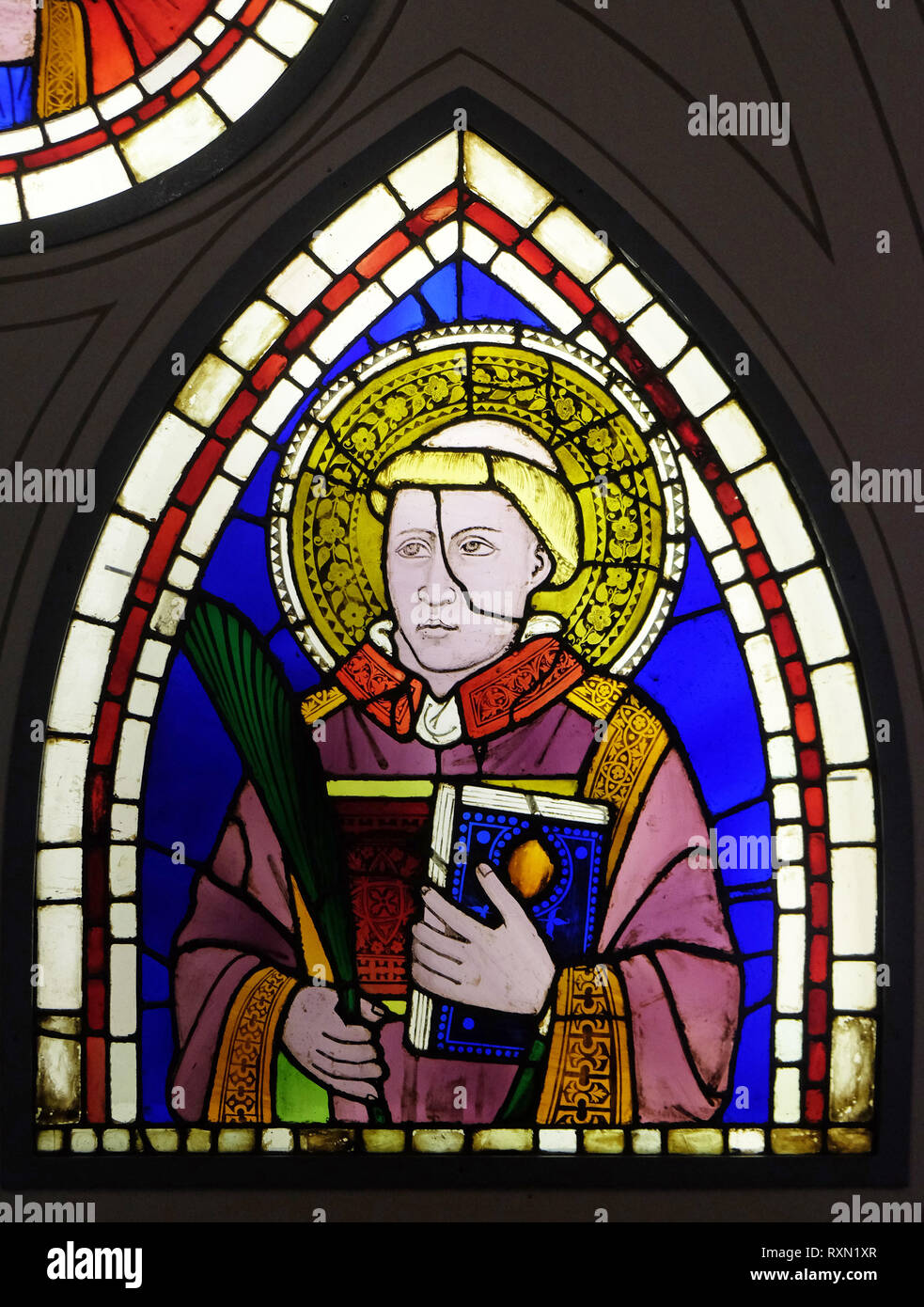 Saint Deacon the Martyr depicted in the stained-glass by Italian ...
