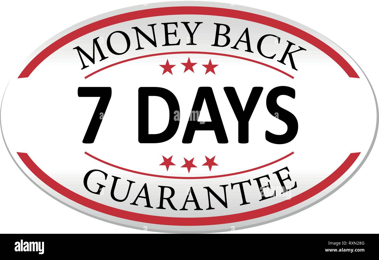money back guarantee 7 days paper web lable badge isolated Stock Vector ...