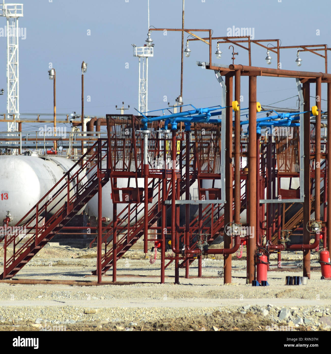 Overpass loading of oil products and fuel storage vessels. The ...