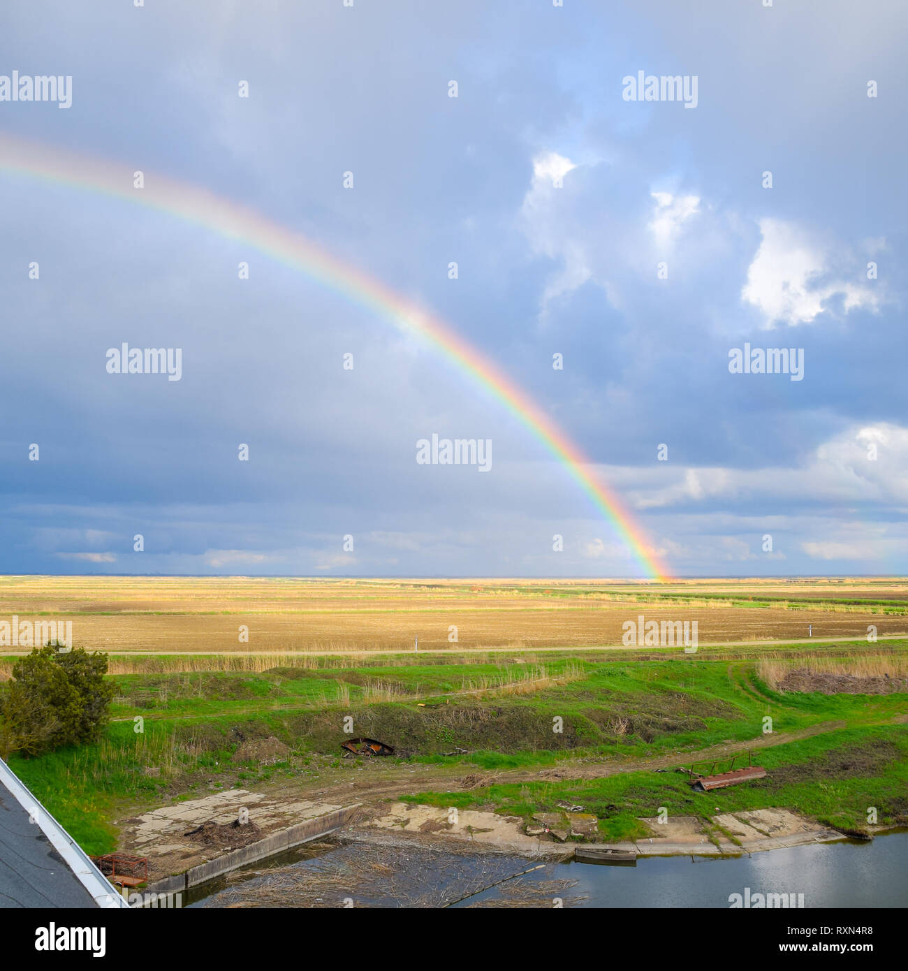 Rainbow view from roof building hi-res stock photography and images - Alamy