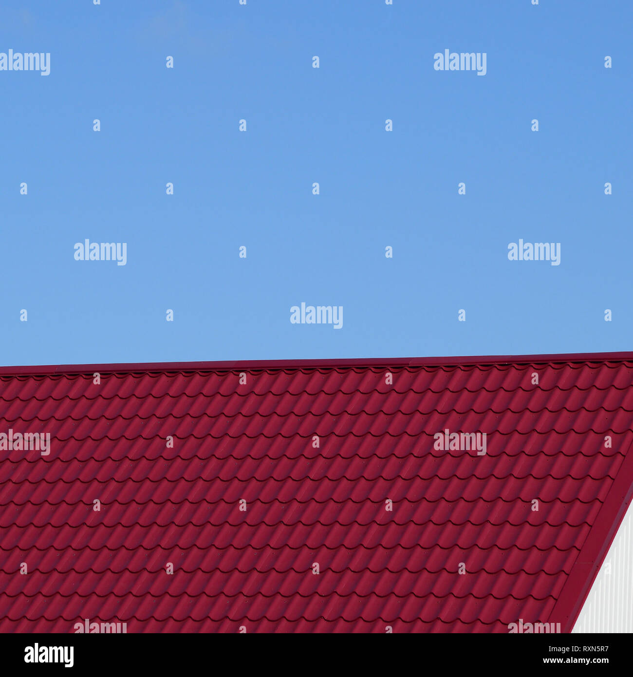 Roof metal sheets. Modern types of roofing materials Stock Photo - Alamy