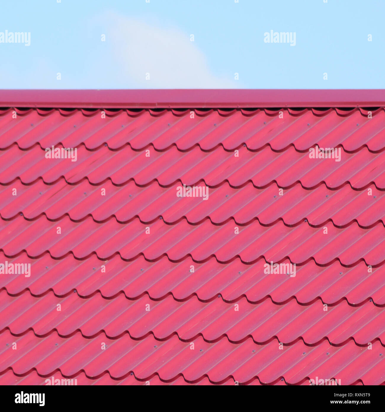 Roof metal sheets. Modern types of roofing materials Stock Photo - Alamy