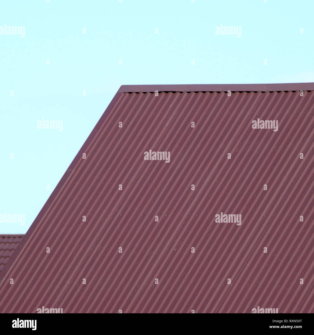 Roof metal sheets. Modern types of roofing materials Stock Photo - Alamy