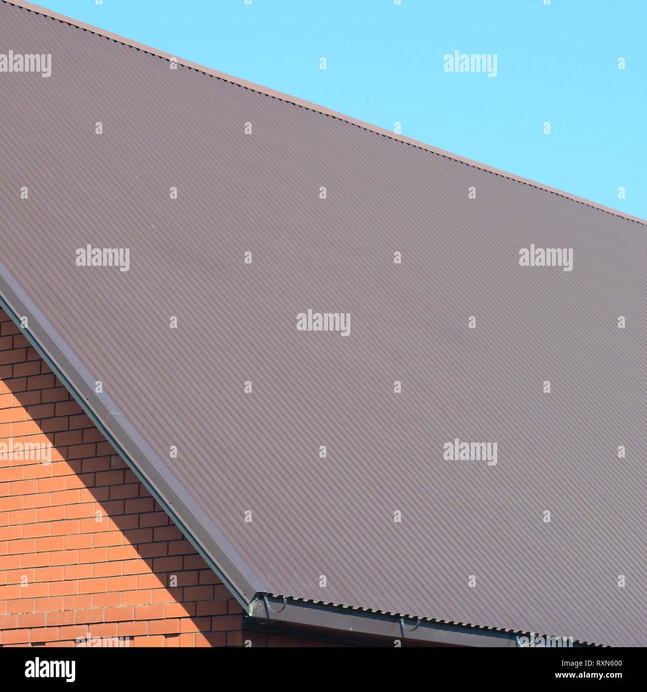 Roof metal sheets. Modern types of roofing materials Stock Photo - Alamy