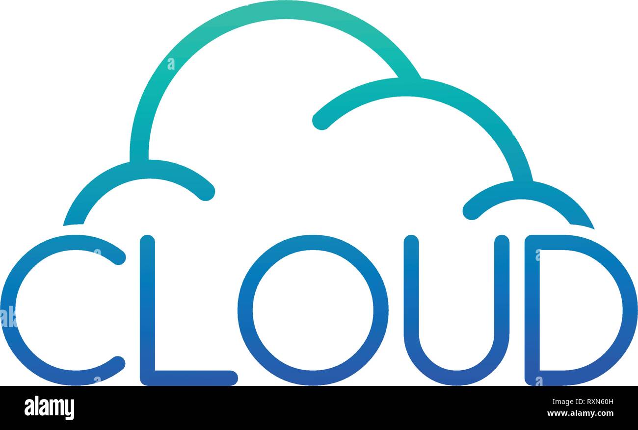 Vector creative illustration of cloud word lettering typography with ...