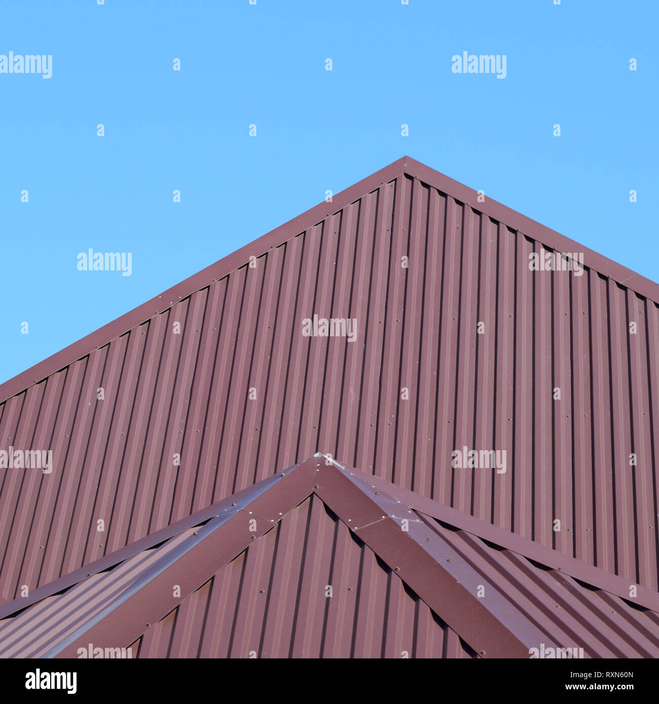 Roof metal sheets. Modern types of roofing materials Stock Photo - Alamy