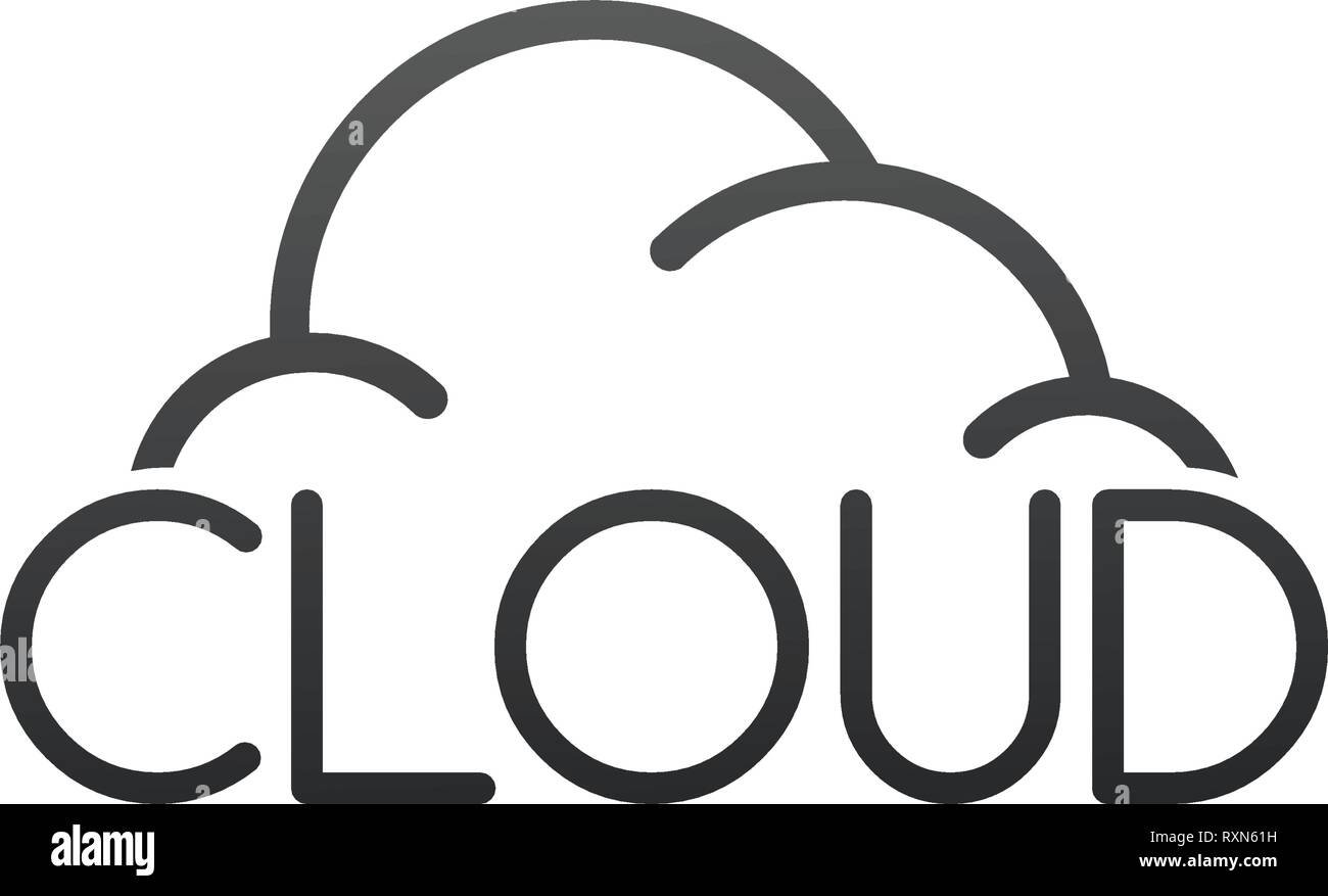 Vector creative illustration of cloud word lettering typography with ...