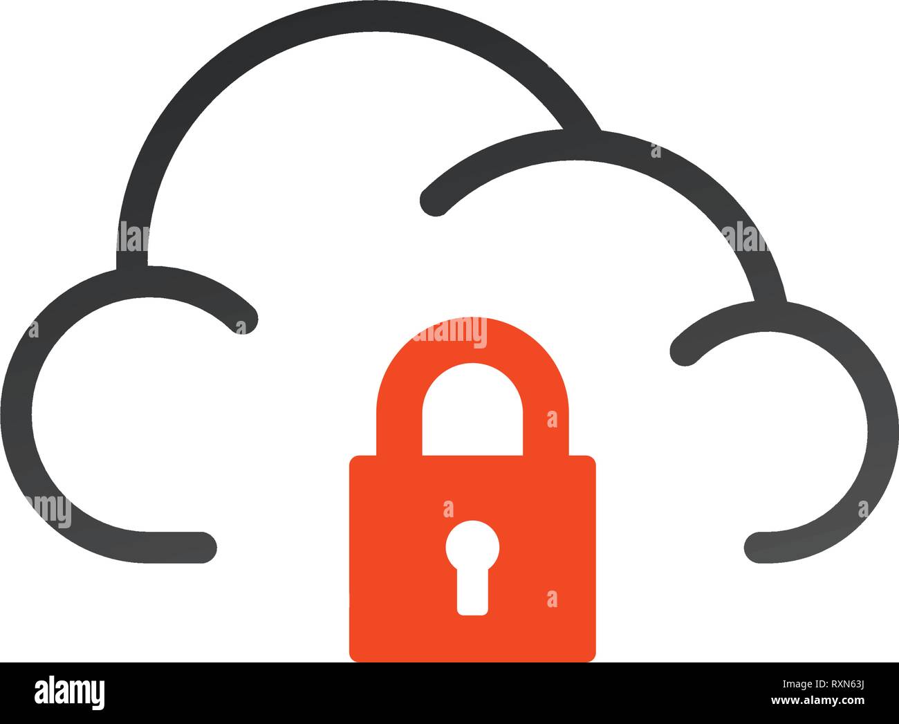 Cloud lock icon. Cloud protection icon. Cloud security concept. Flat ...