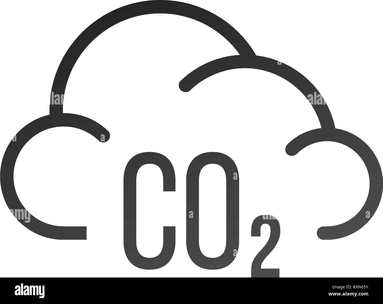 Carbon Dioxide pollution sign. Vector illustration isolated on white ...